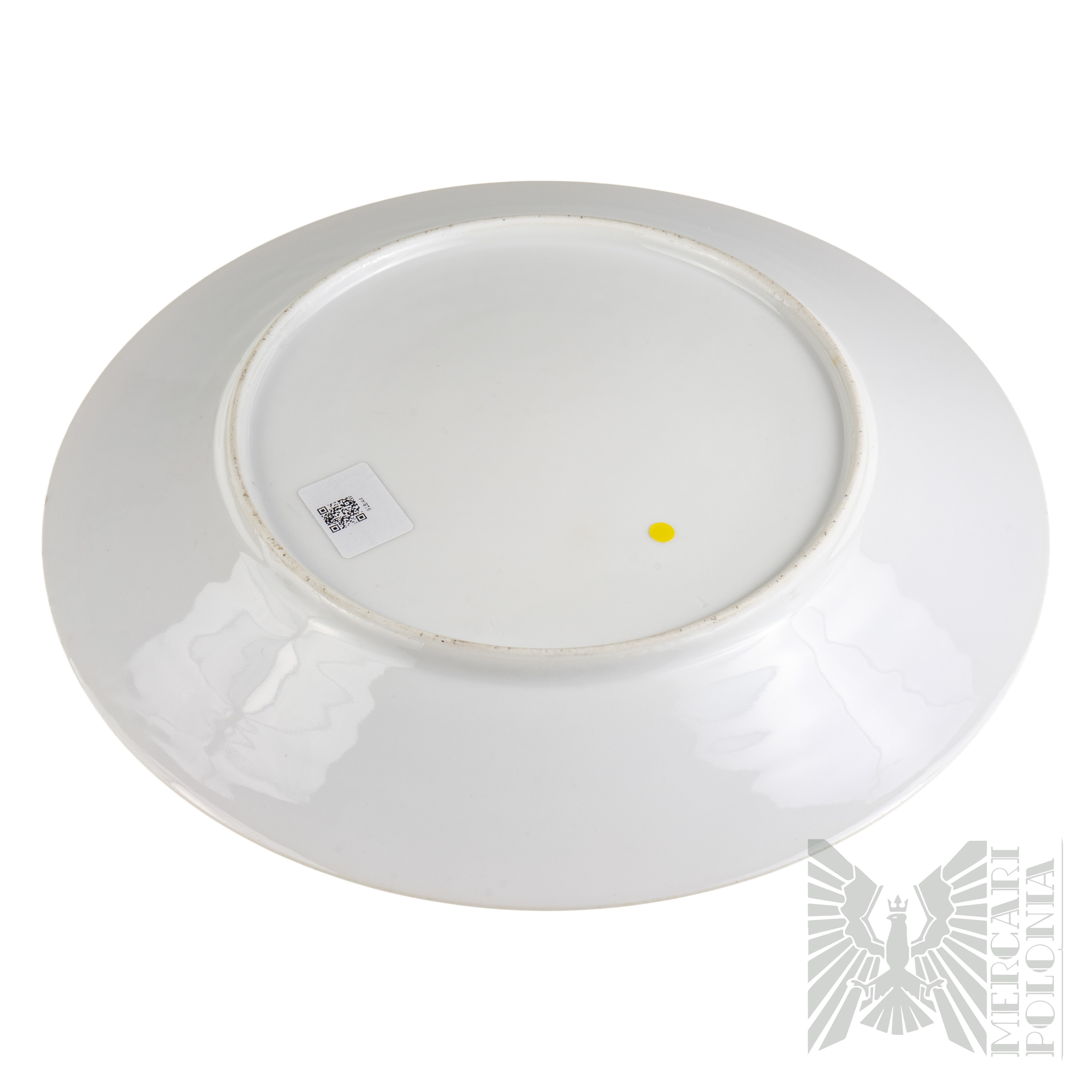 Duży Talerz (Ślubny?) Porcelanowy z Dwoma Herbami: Polski Herb Rogala i ...