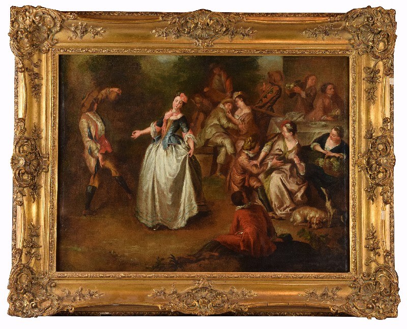 Nicolas LANCRET (1690-1743) - krąg, Jesień - Scena taneczna typu fete ...