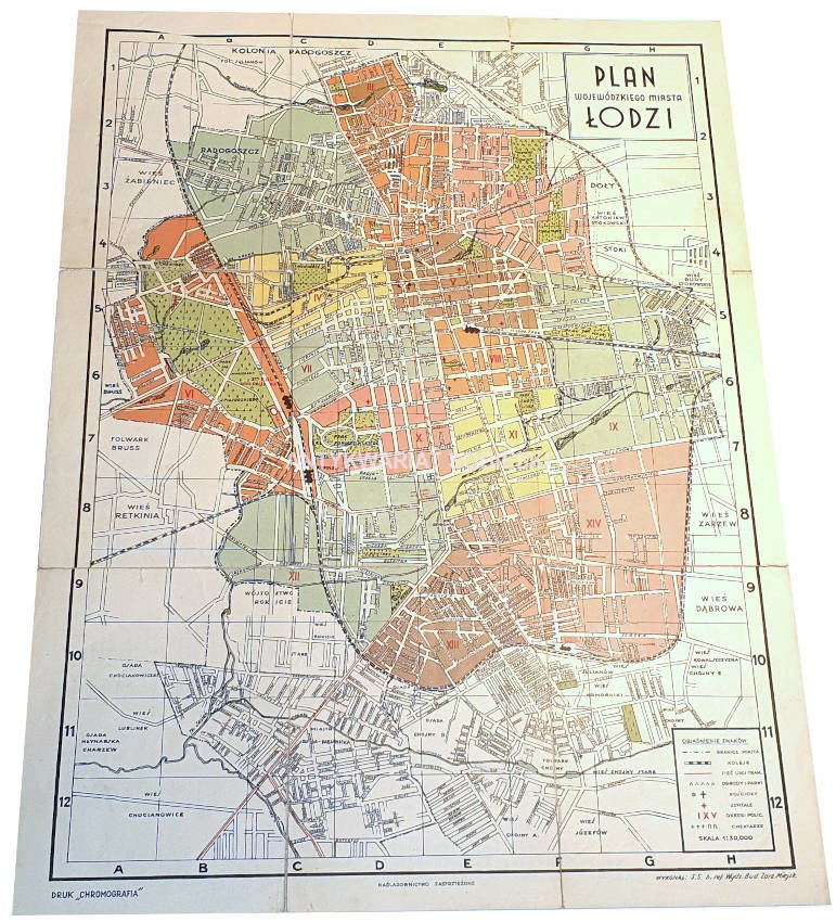 PLAN MIASTA ŁODZI 1938/9