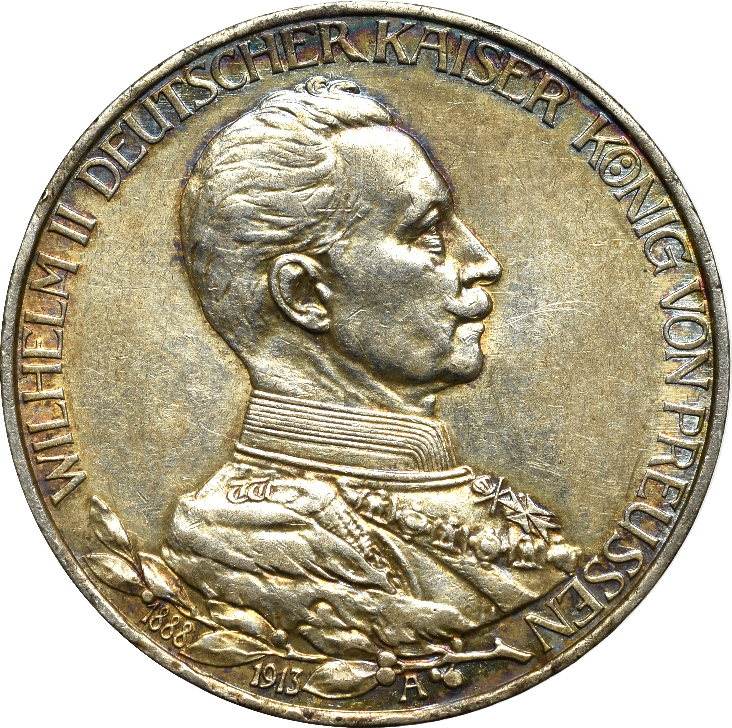 Niemcy, Prusy, 3 marki 1913 - 25 lat rządów Wilhelma II - Aukcja internetowa / Licytacja online ...