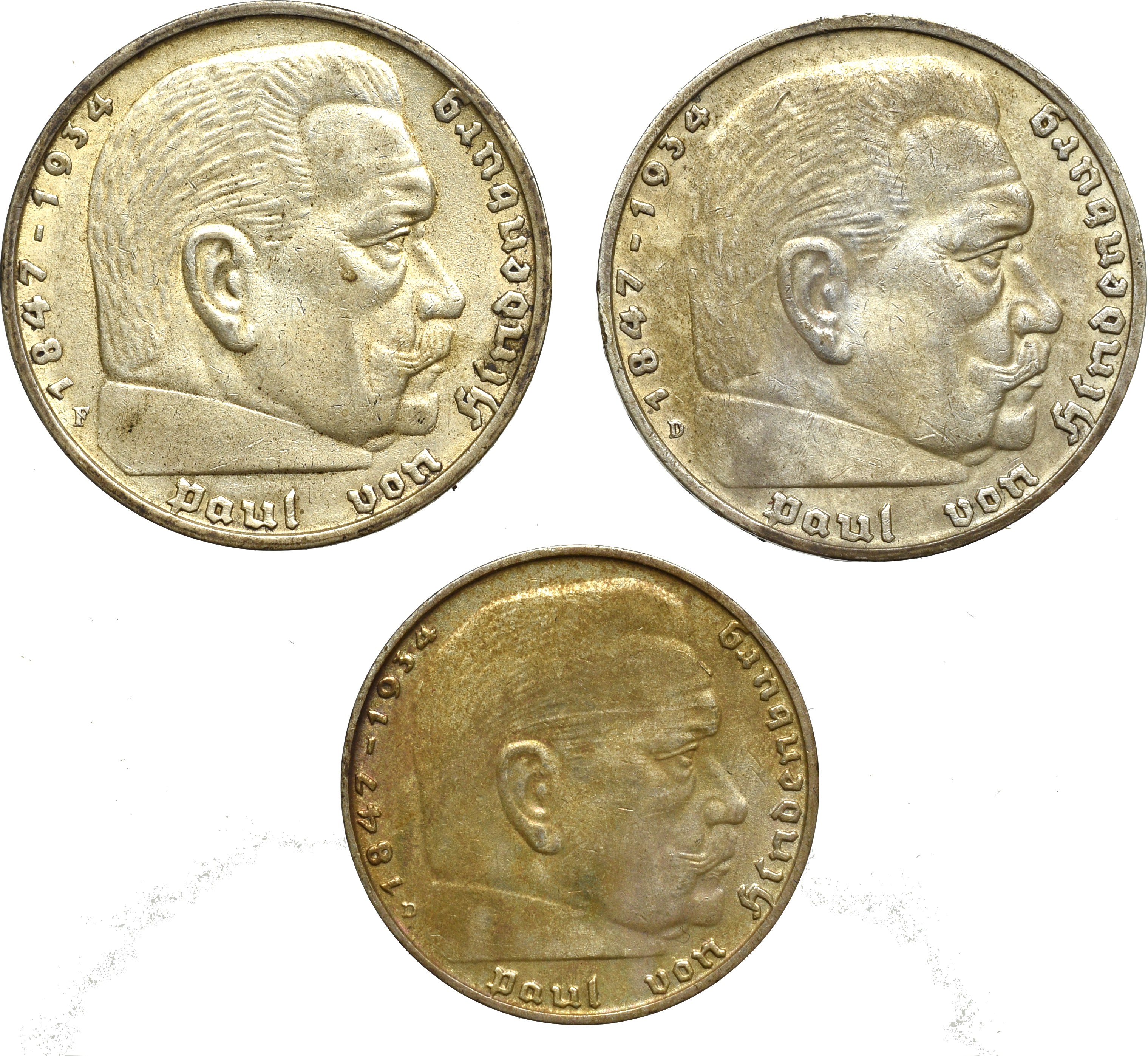 III Rzesza, Zestaw 2 i 5 marek 1935-1938 - Aukcja internetowa ...