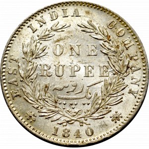 Indie, 1 rupia 1840 - Aukcja internetowa / Licytacja online - Cena - OneBid