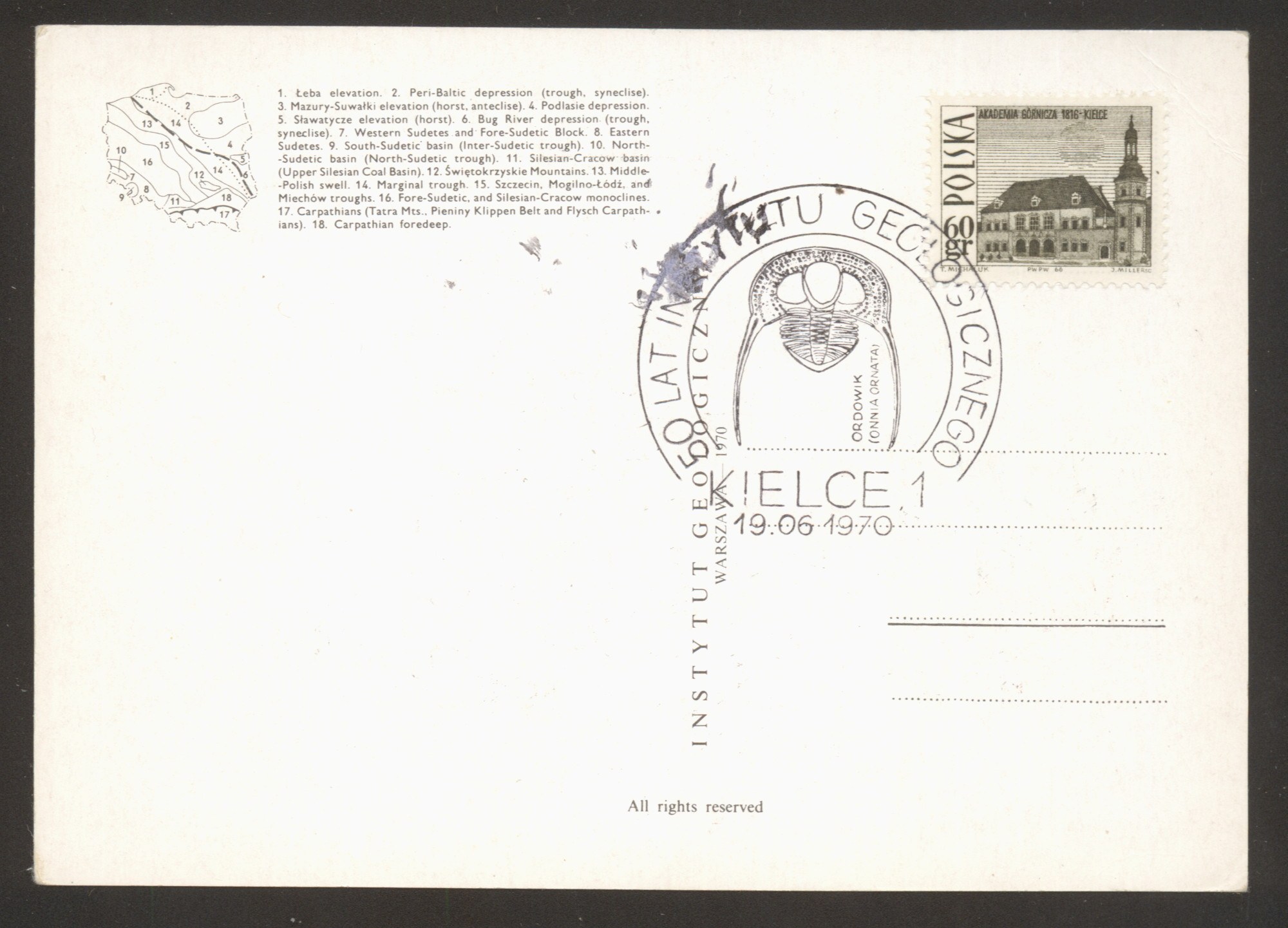 Mapa geologiczna Polski, Tectonic Map of Poland - Online auction ...