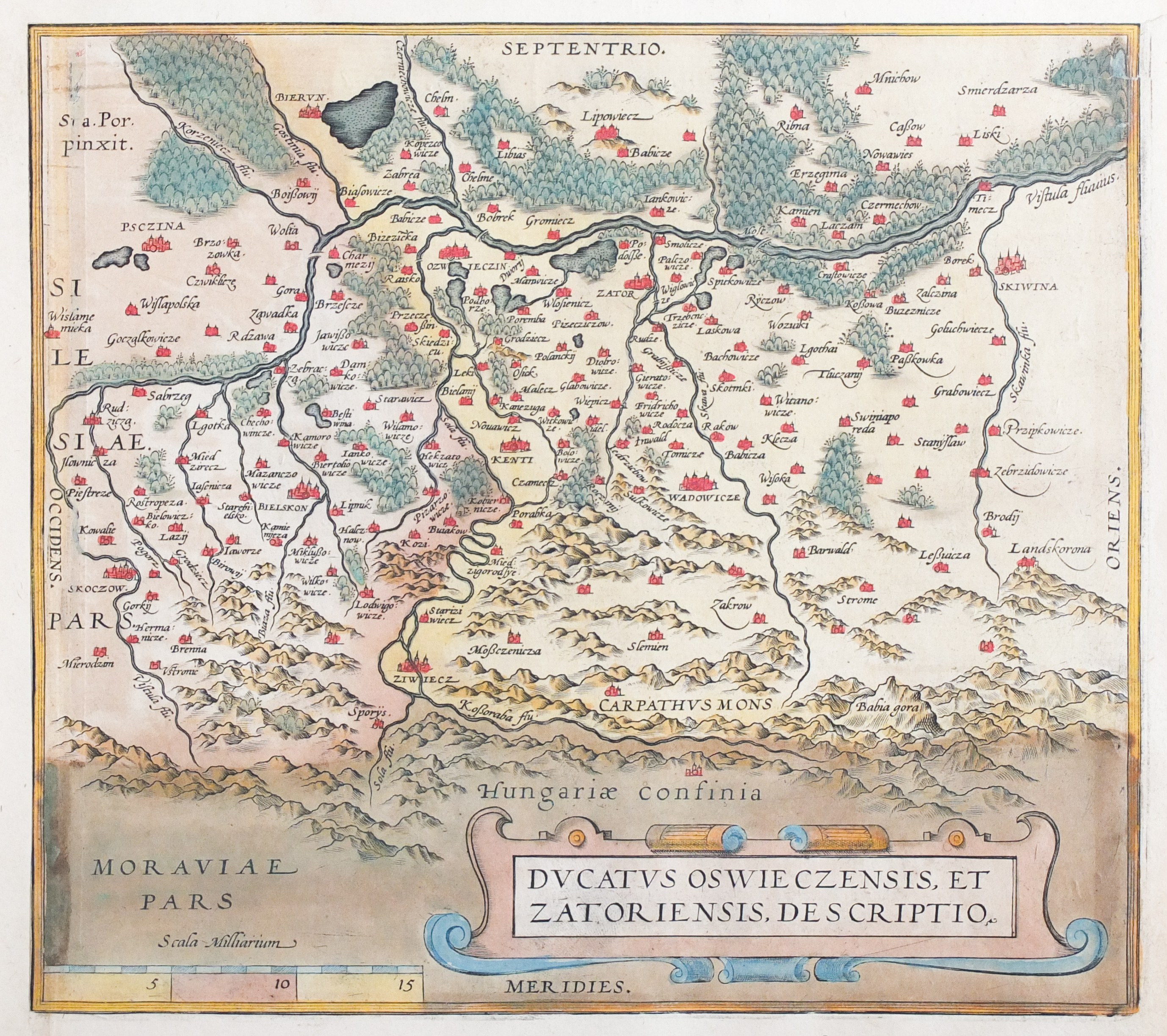 OŚWIĘCIM, ZATOR. Mapa Księstwa Oświęcimsko-Zatorskiego - Online auction ...