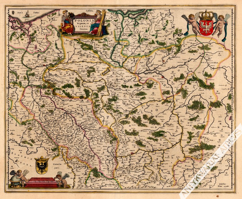 Joan BLAEU - [mapa, Polska, ok. 1650] Polonia Regnum et Silesia Ducatus ...