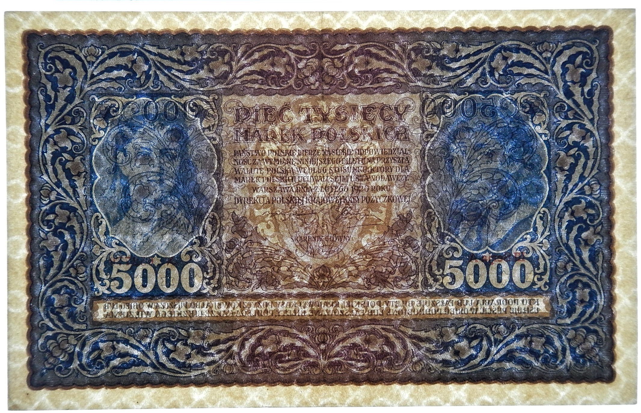 5000 marek polskich 1920 - III Serja A - PMG 58 EPQ - Aukcja ...