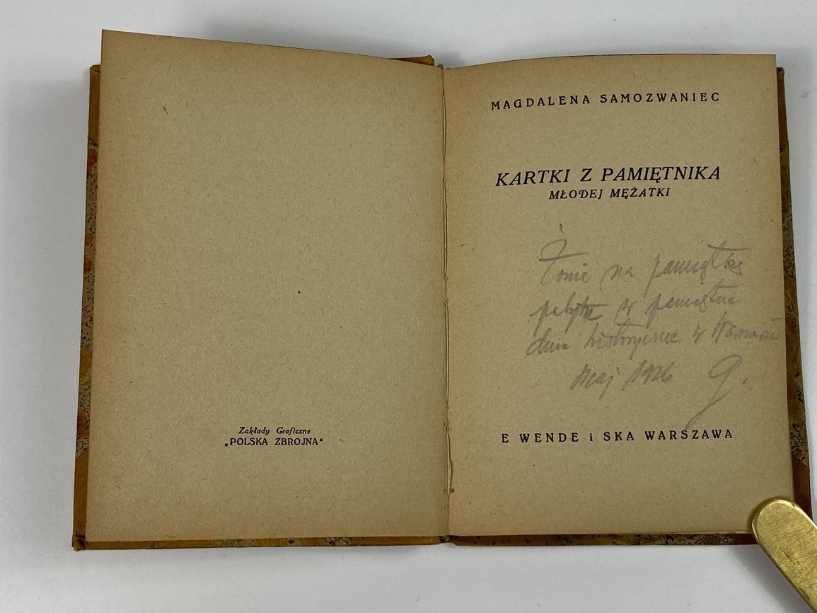 Samozwaniec Magdalena - Kartki z pamiętnika młodej mężatki [wydanie I ...