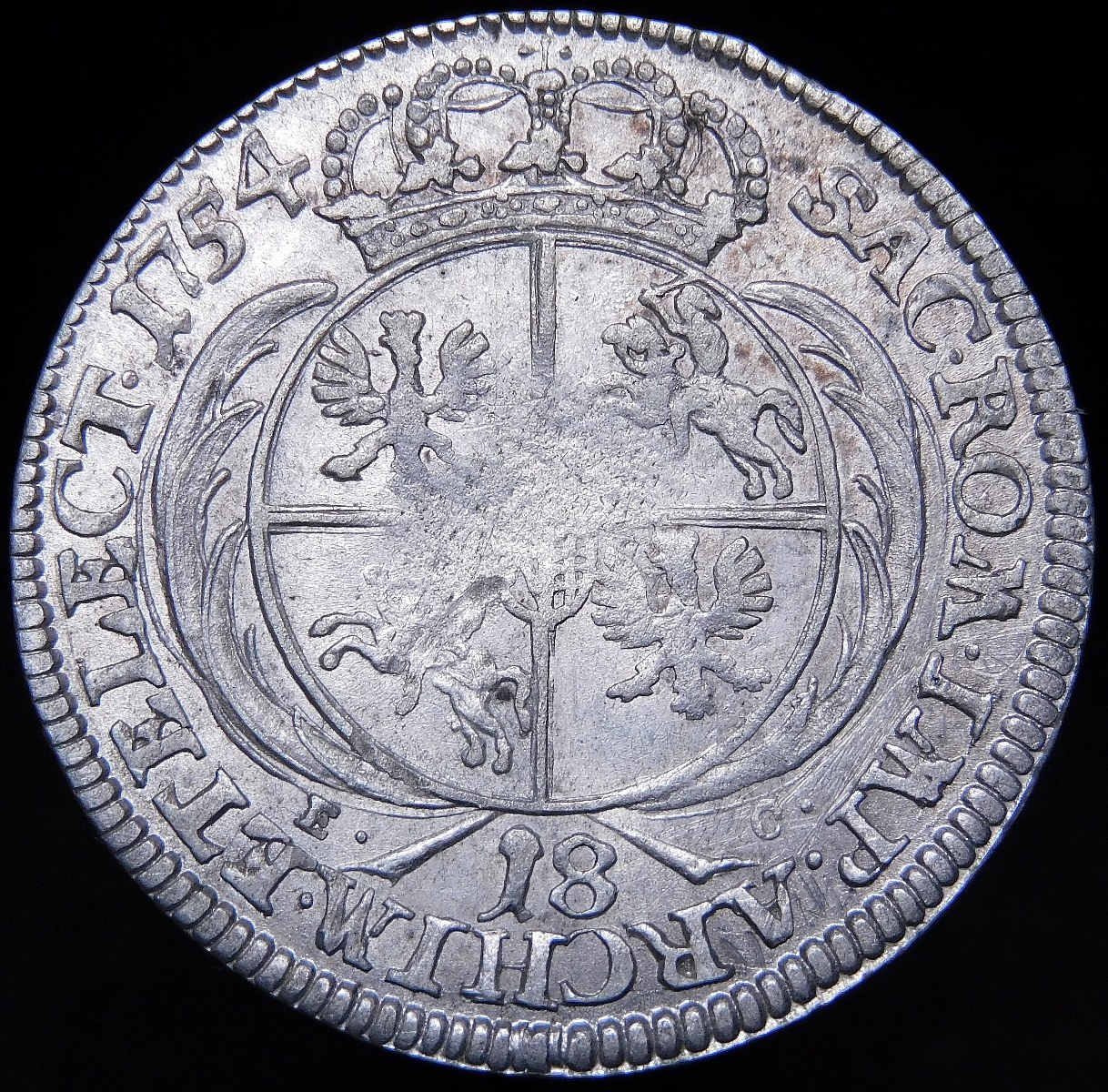 August III Sas, Ort 1754 EC, Lipsk - rzadki - Aukcja internetowa ...