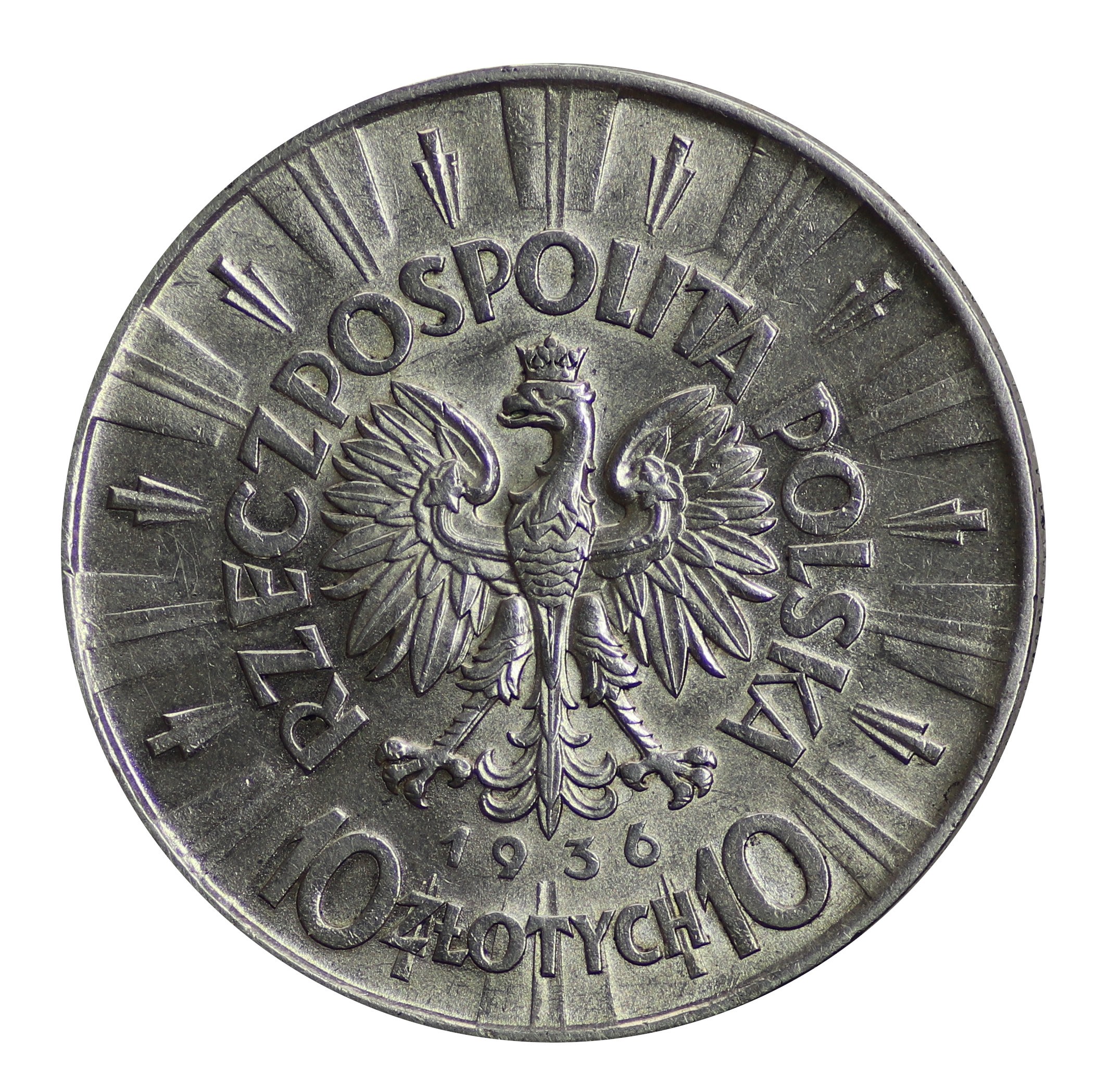 10 złotych, Pilsudski 1936 - Aukcja internetowa / Licytacja online - Cena - OneBid