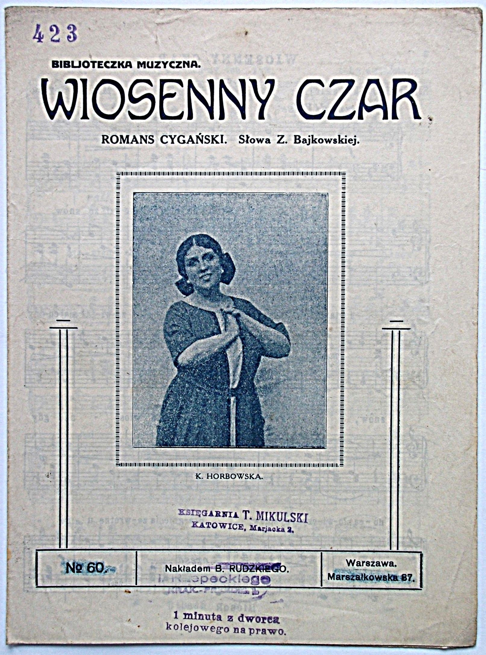 BOVAIS de. - muzyka. BAJKOWSKA Z. - słowa. Wiosenny czar. Romans ...