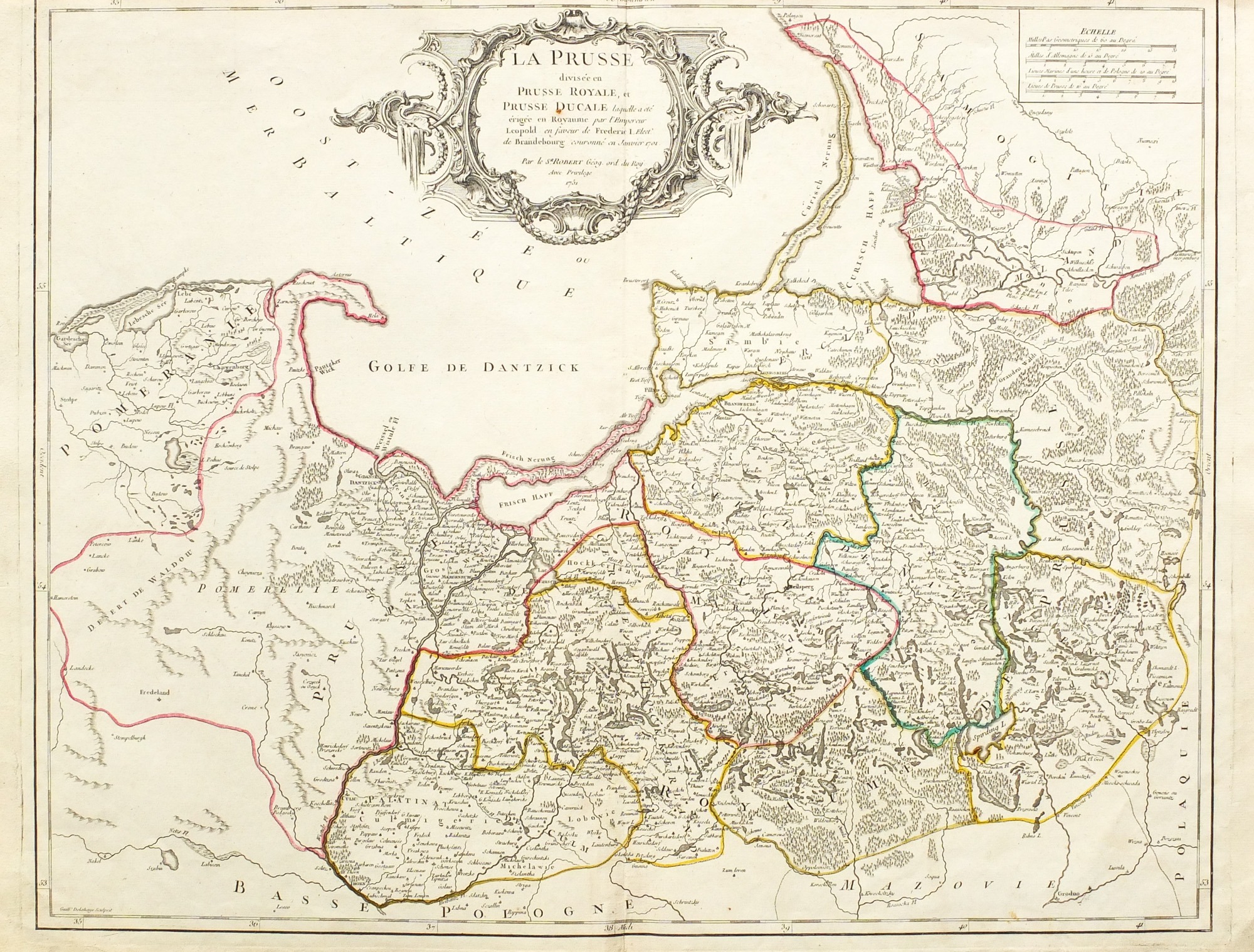 PRUSY, Mapa Prus Królewskich i Książęcych, oprac. Gilles Robert de ...