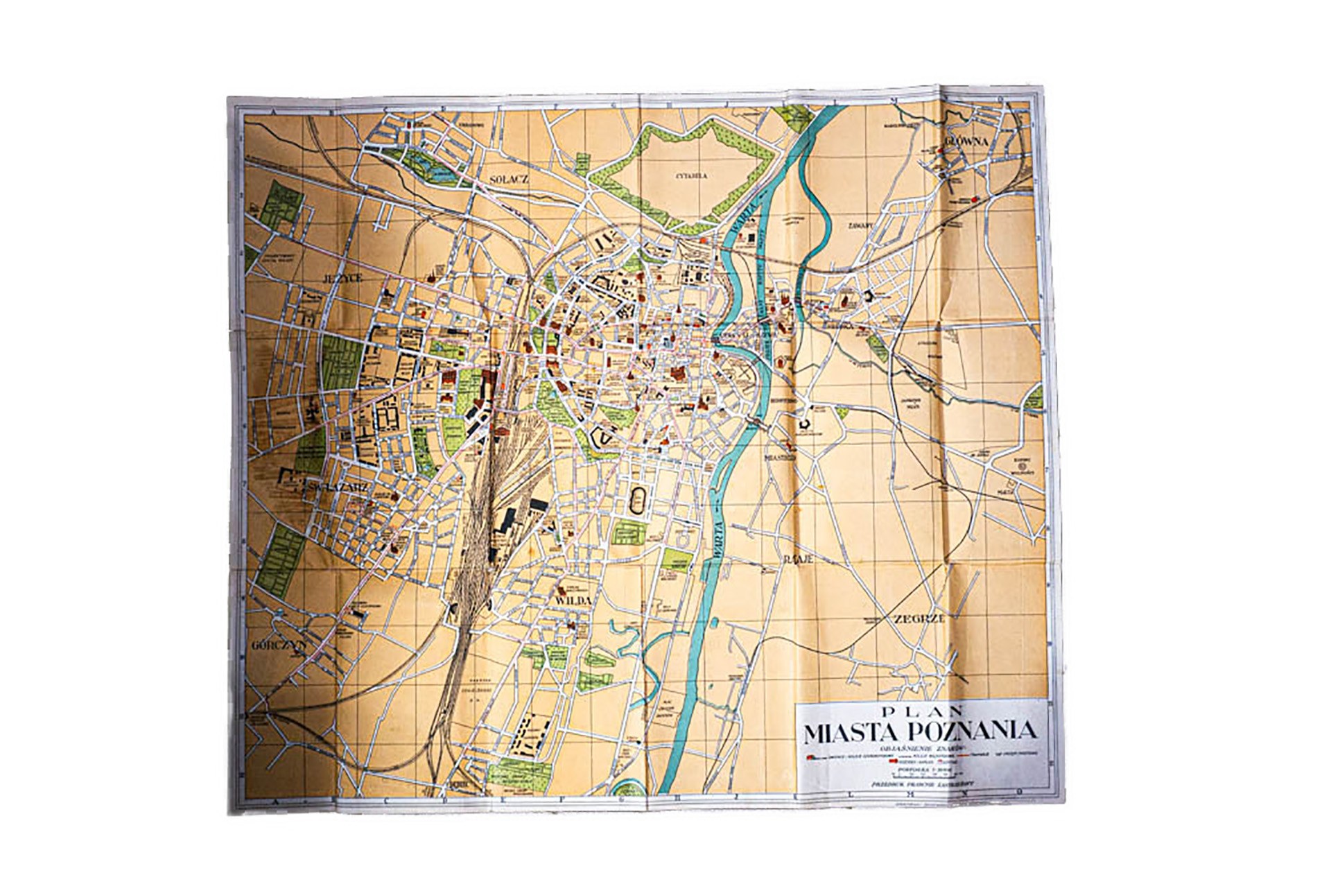 [MAPA] Plan miasta Poznania, 71 x 61cm, podziałka 1: 10.000, [przed ...
