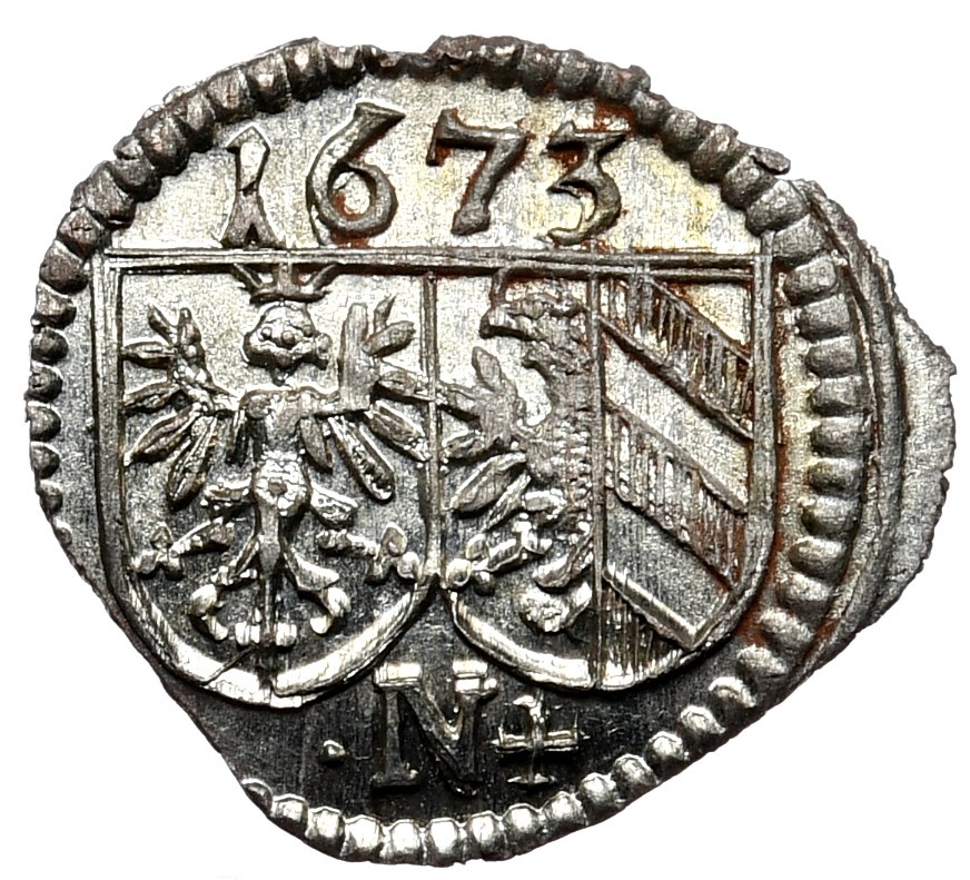Niemcy, Norymberga, fenig jednostronny, 1673 - Aukcja internetowa ...