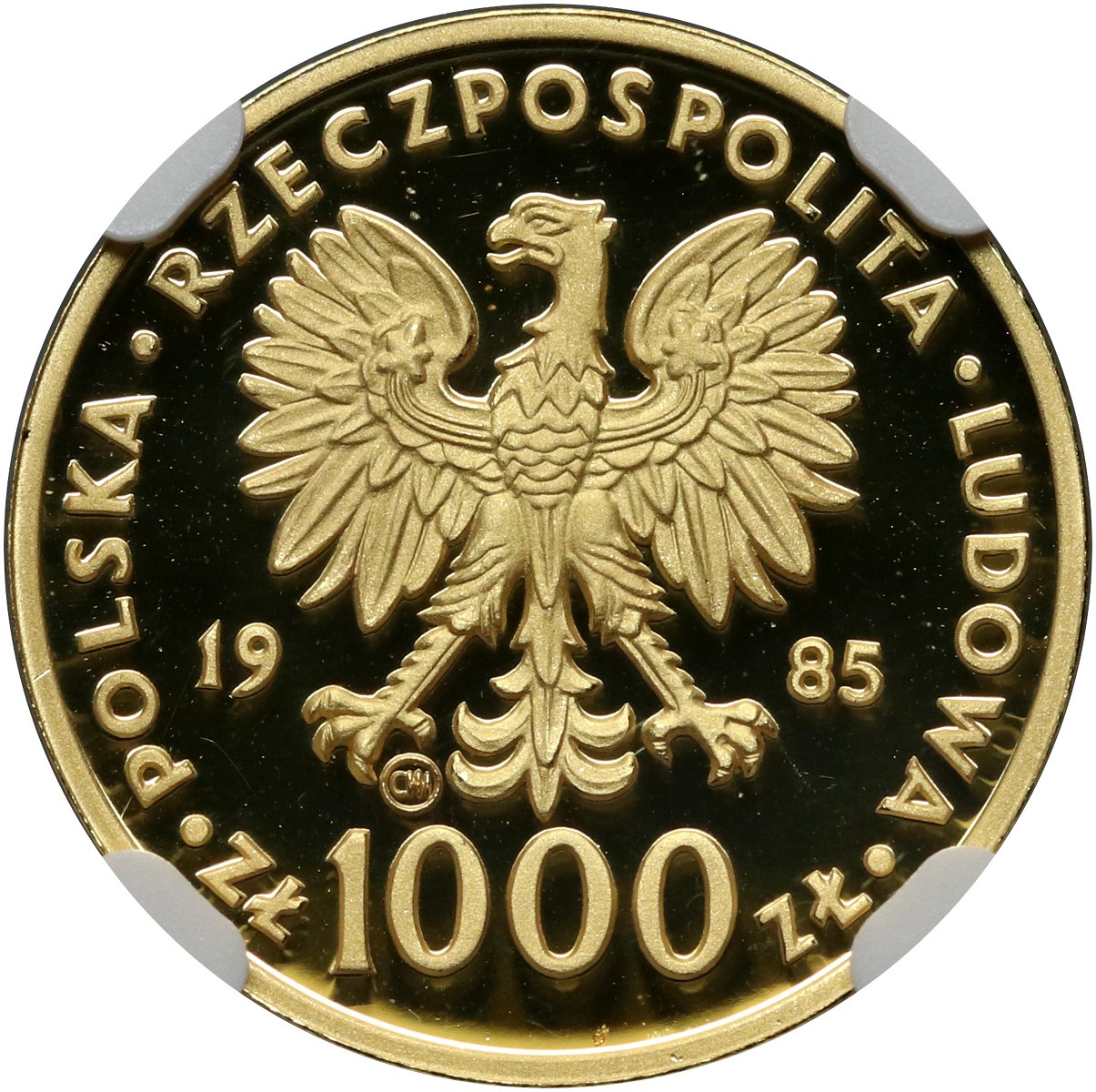 People's Republic of Poland, 1000 gold 1985, Valcambi, John Paul II ...