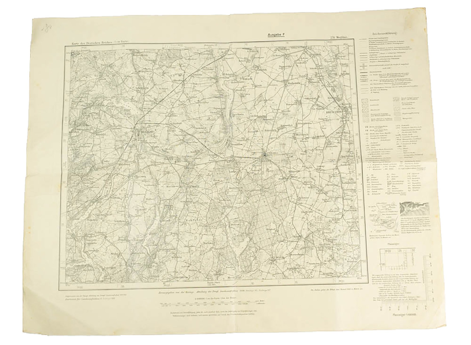 [MOGILNO] Mapa stan na rok 1917, skala 1: 100.000, rozmiar 48 x 37,5cm ...