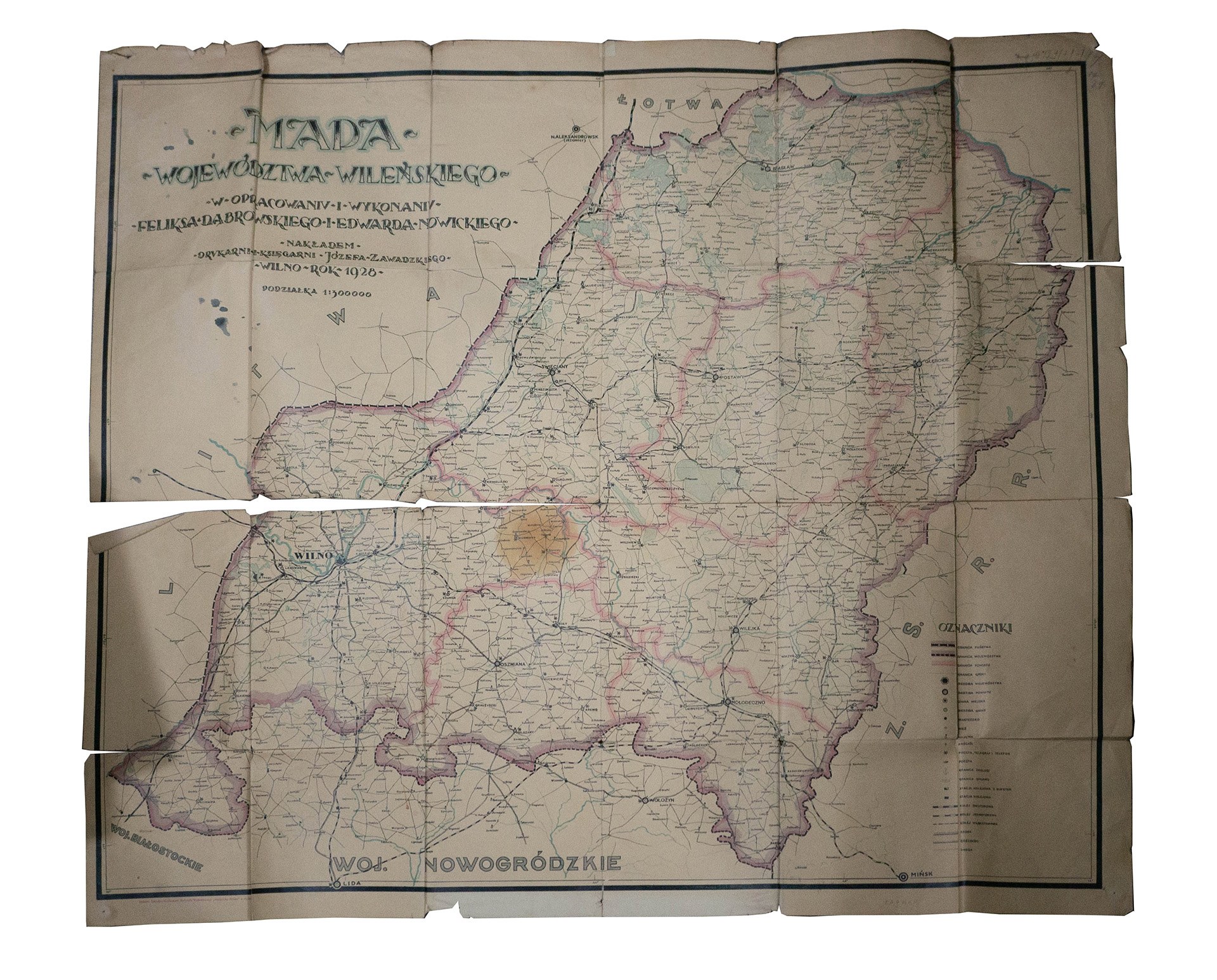 [WILNO] Mapa województwa Wileńskiego wopracowaniu i wykonaniu Feliksa ...