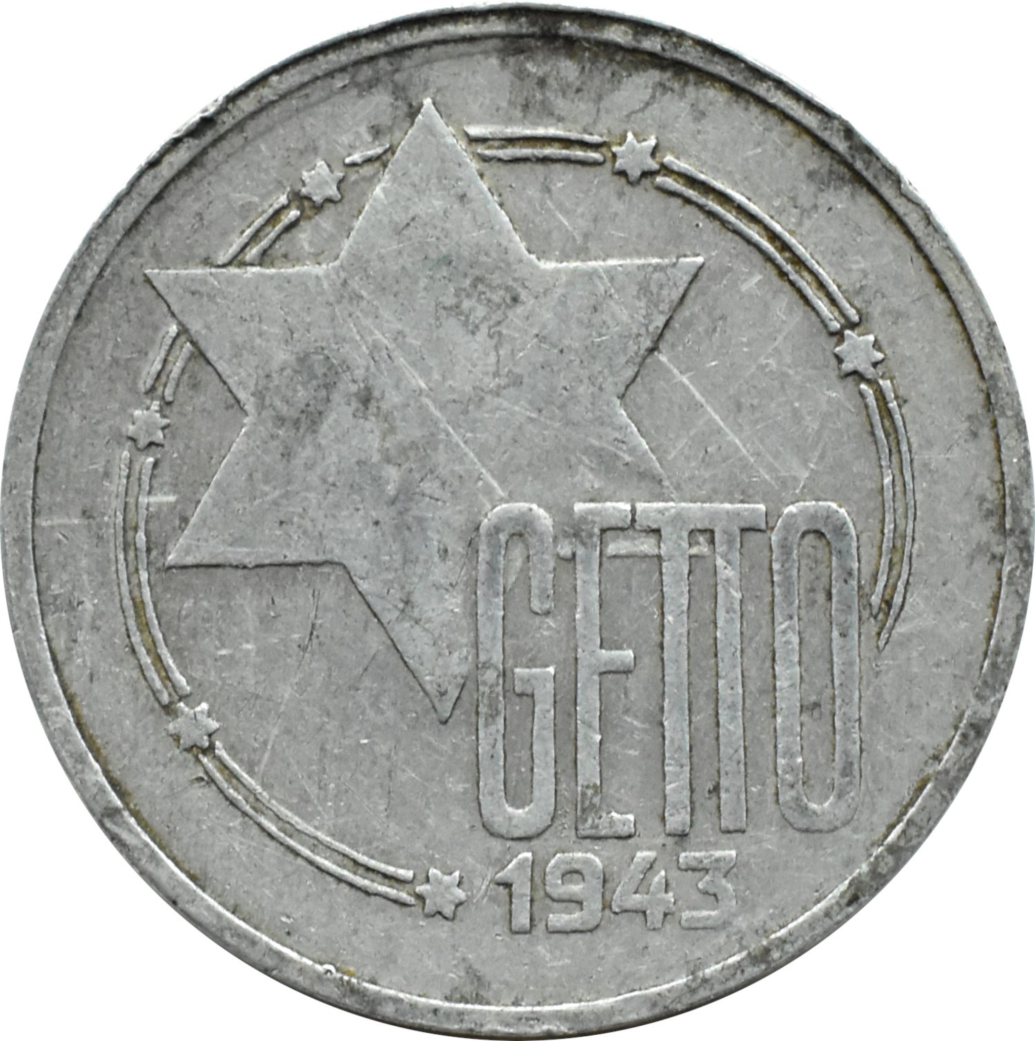 Ghetto Lodz, 10 marks 1943, aluminum, variety 1/1, rare - Online ...
