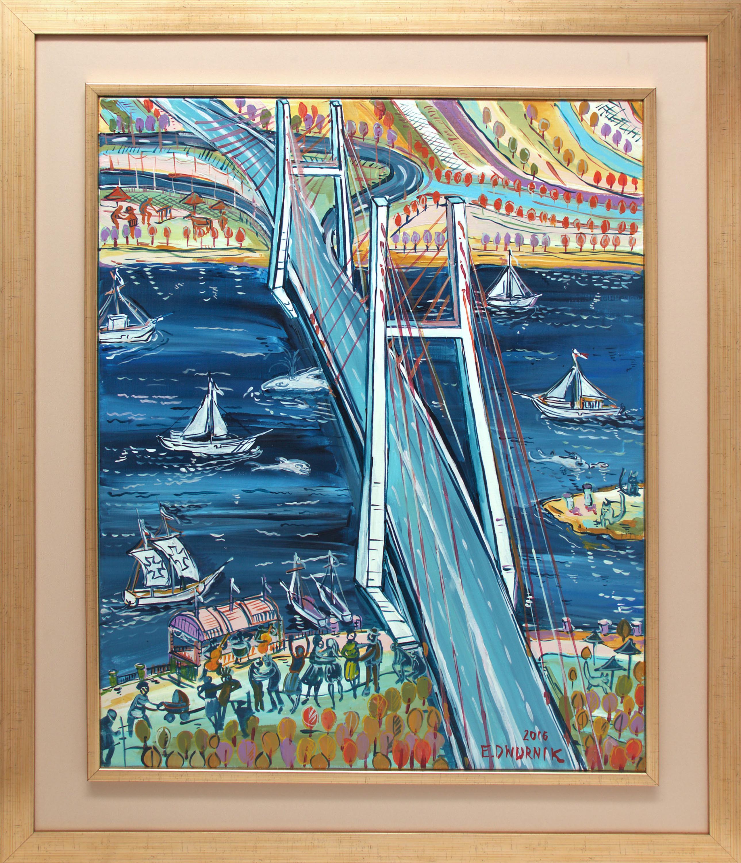 Edward Dwurnik (1943 Radzymin - 2018 Warszawa), Most Siekierkowski, 2016 - Aukcja internetowa ...