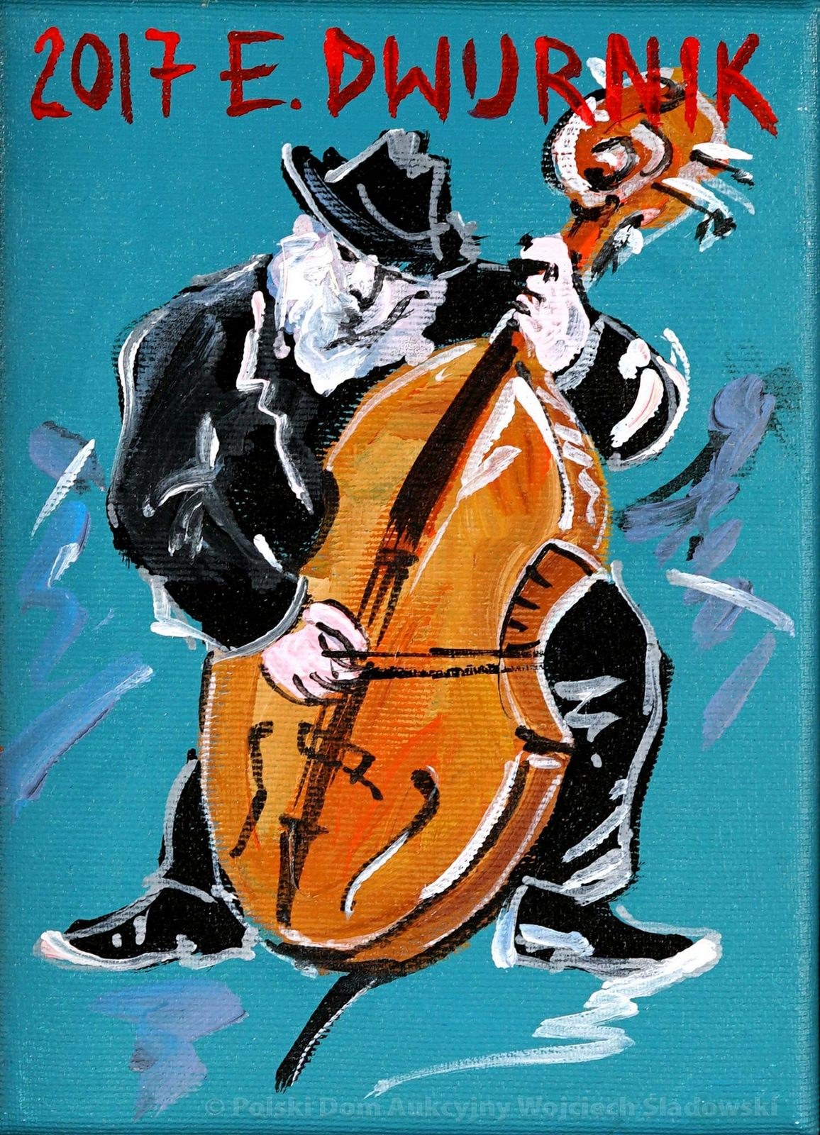 Edward Dwurnik (1943 - 2018), Kontrabasista, 2017 - Aukcja internetowa / Licytacja online - Cena ...