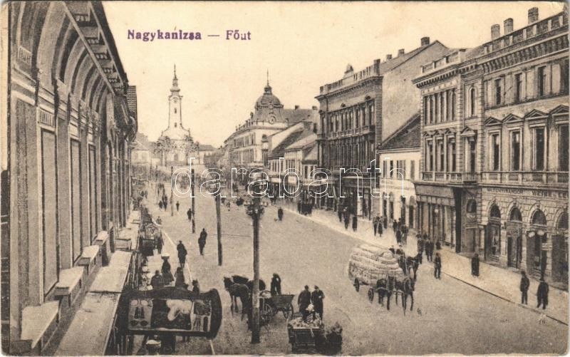 1918 Nagykanizsa, Fő út, Miltényi Sándor, Weiss és Ledofsky üzlete ...