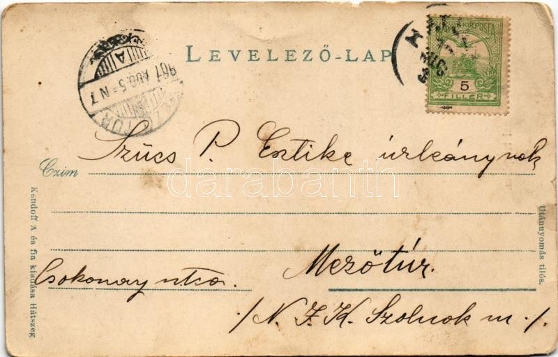 1907 Demsus, Densus (Hunyad); Római templom. Kendoff A. és fia kiadása ...