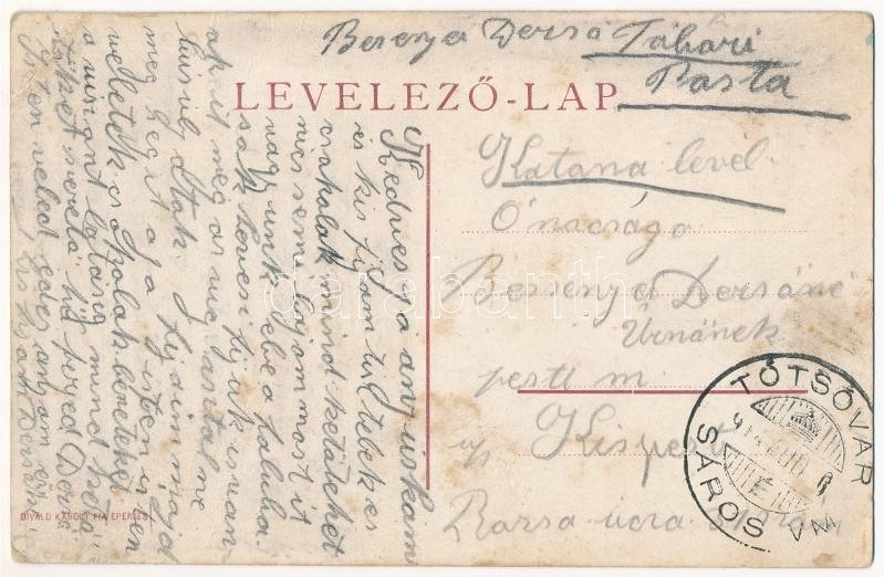 1914 Tótsóvár, Sóvár, Solivar (Eperjes, Presov); Kilátás a várhegyi ...