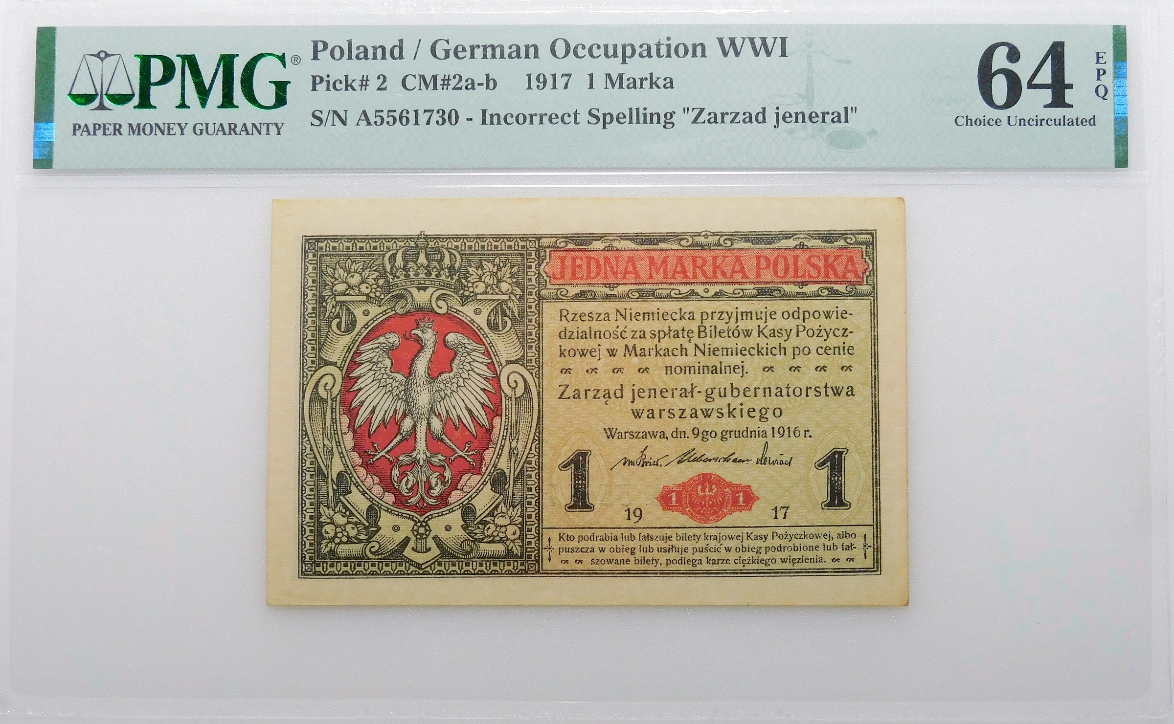 1 marka polska 1916 - jenerał A - Aukcja internetowa / Licytacja online ...