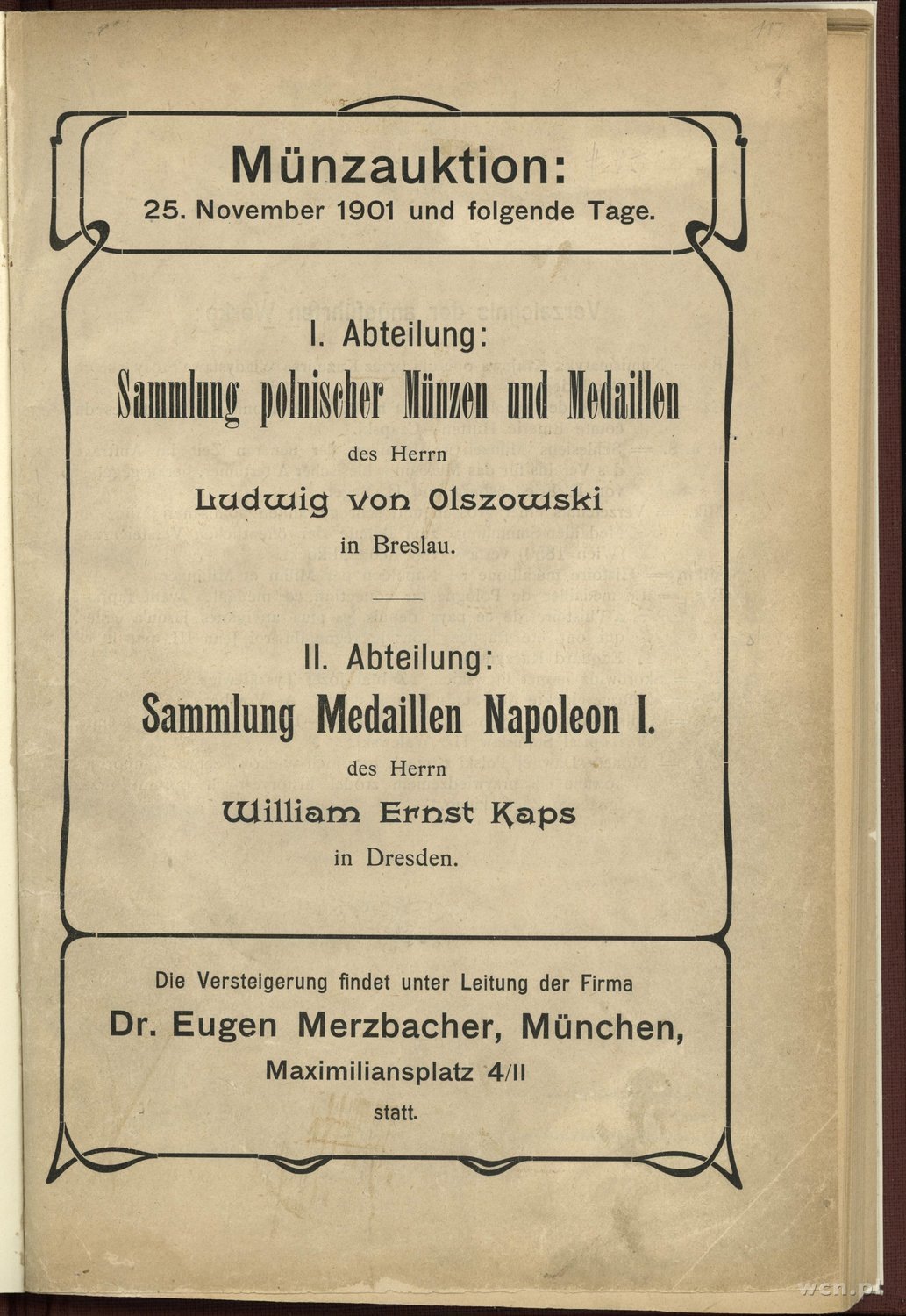 Dr. Eugen Merzbacher - Münzauktion ... Sammlung polnisc... - Aukcja ...