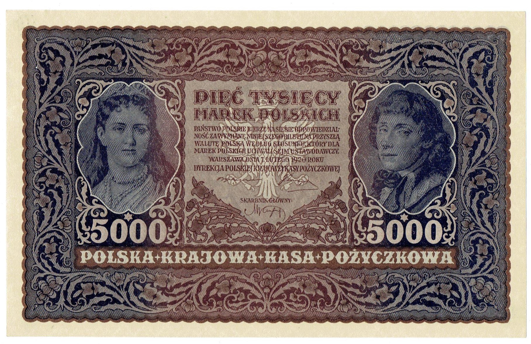 II RP, 5000 marek polskich 1920 III SERJA G - Aukcja internetowa ...
