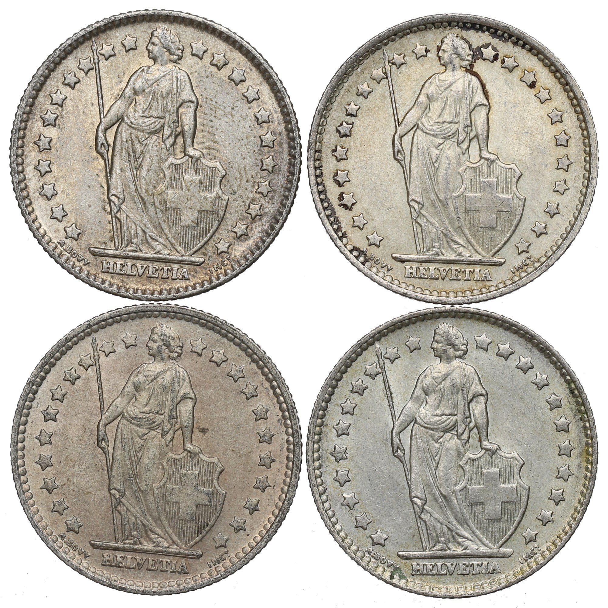 Szwajcaria, Zestaw 1 frank 1956-65 - Aukcja internetowa / Licytacja online - Cena - OneBid