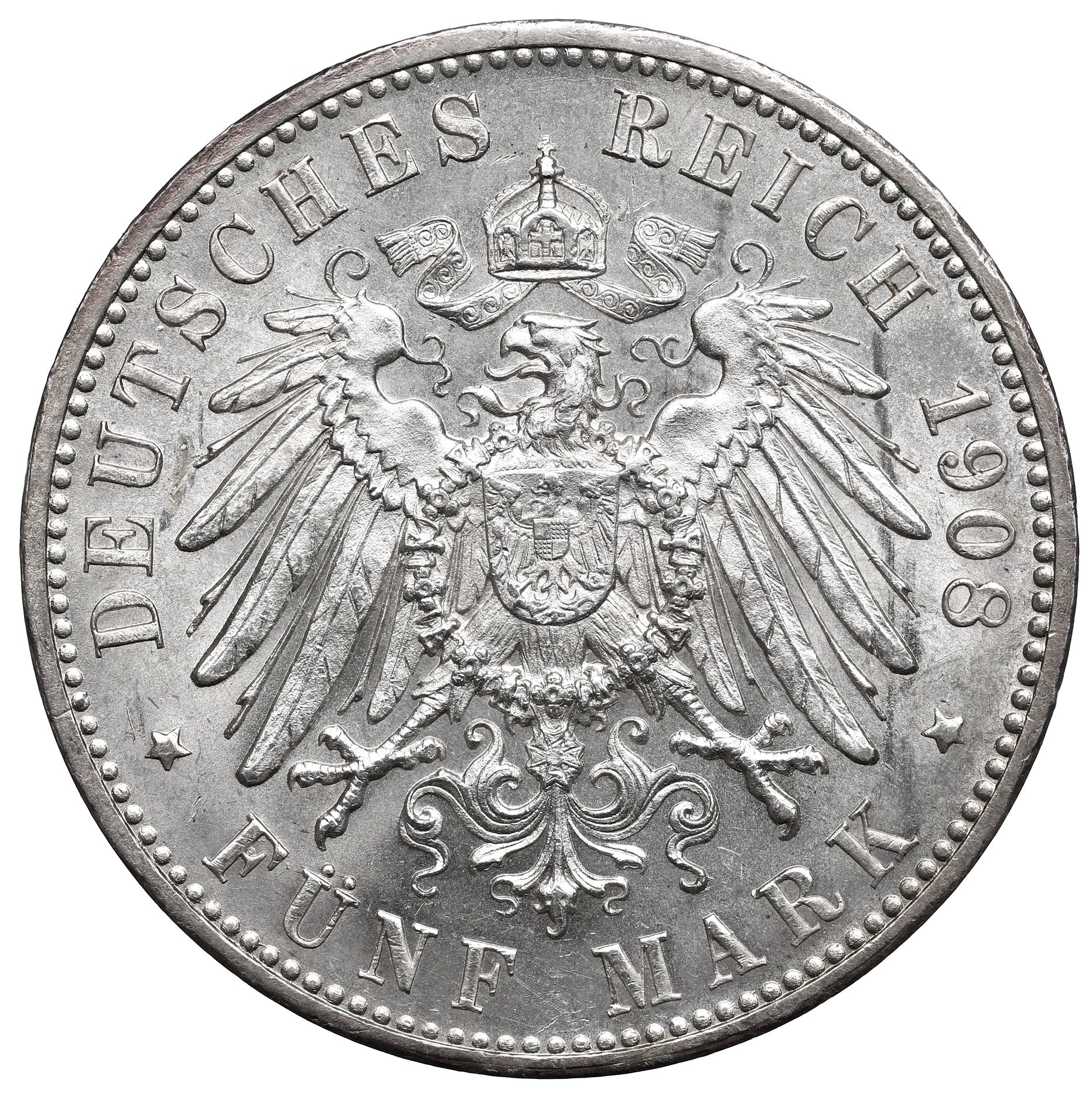 Niemcy, Wirtembergia, 5 marek 1908 - Aukcja internetowa / Licytacja ...