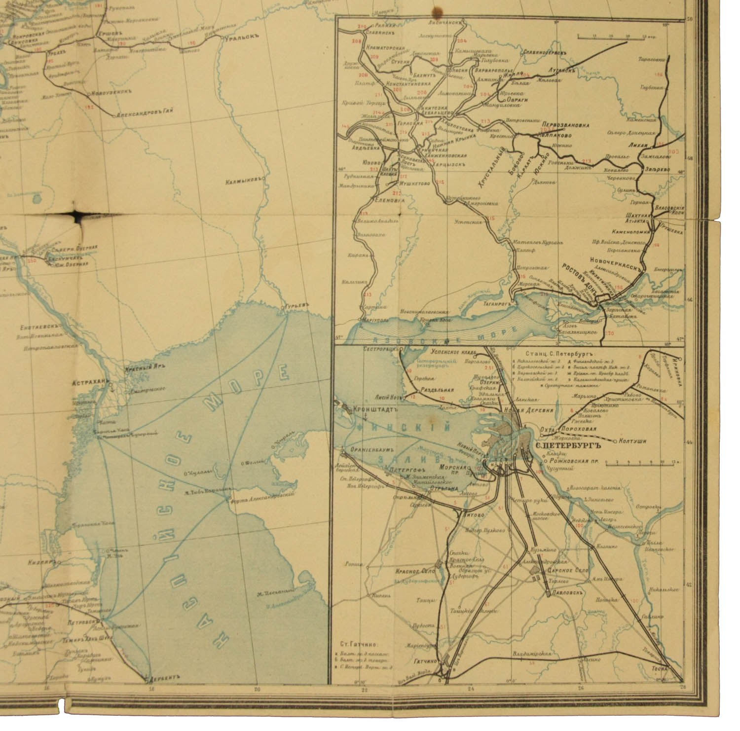 Mapa sieci kolejowej lata 1902 - 1903, Rosja carska - Online auction ...