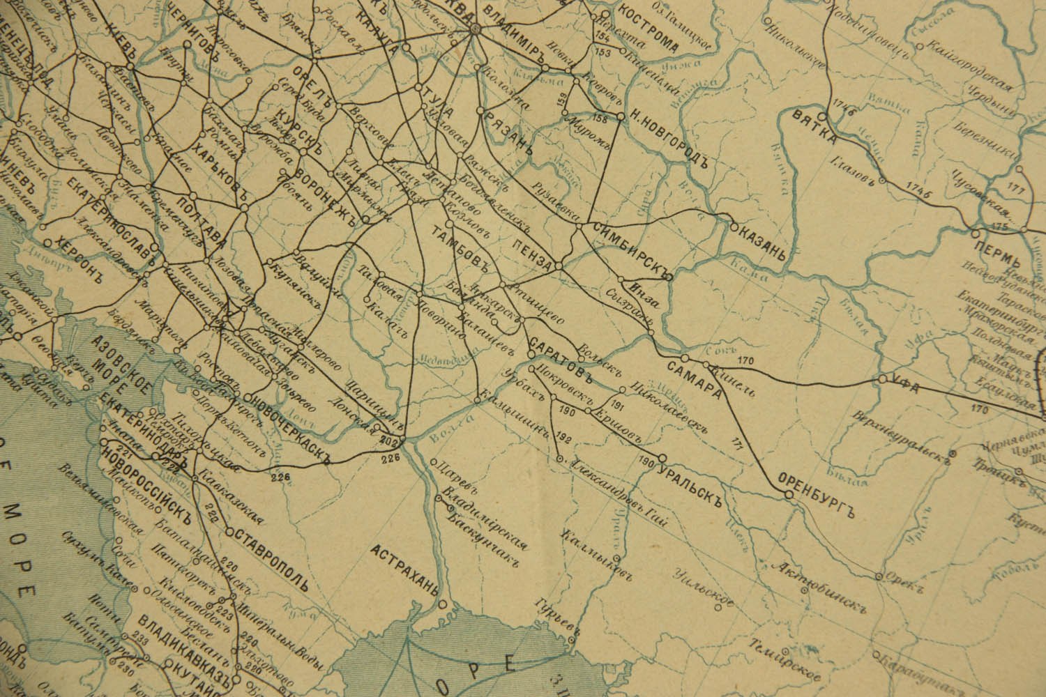 Mapa sieci kolejowej lata 1902 - 1903, Rosja carska - Online auction ...