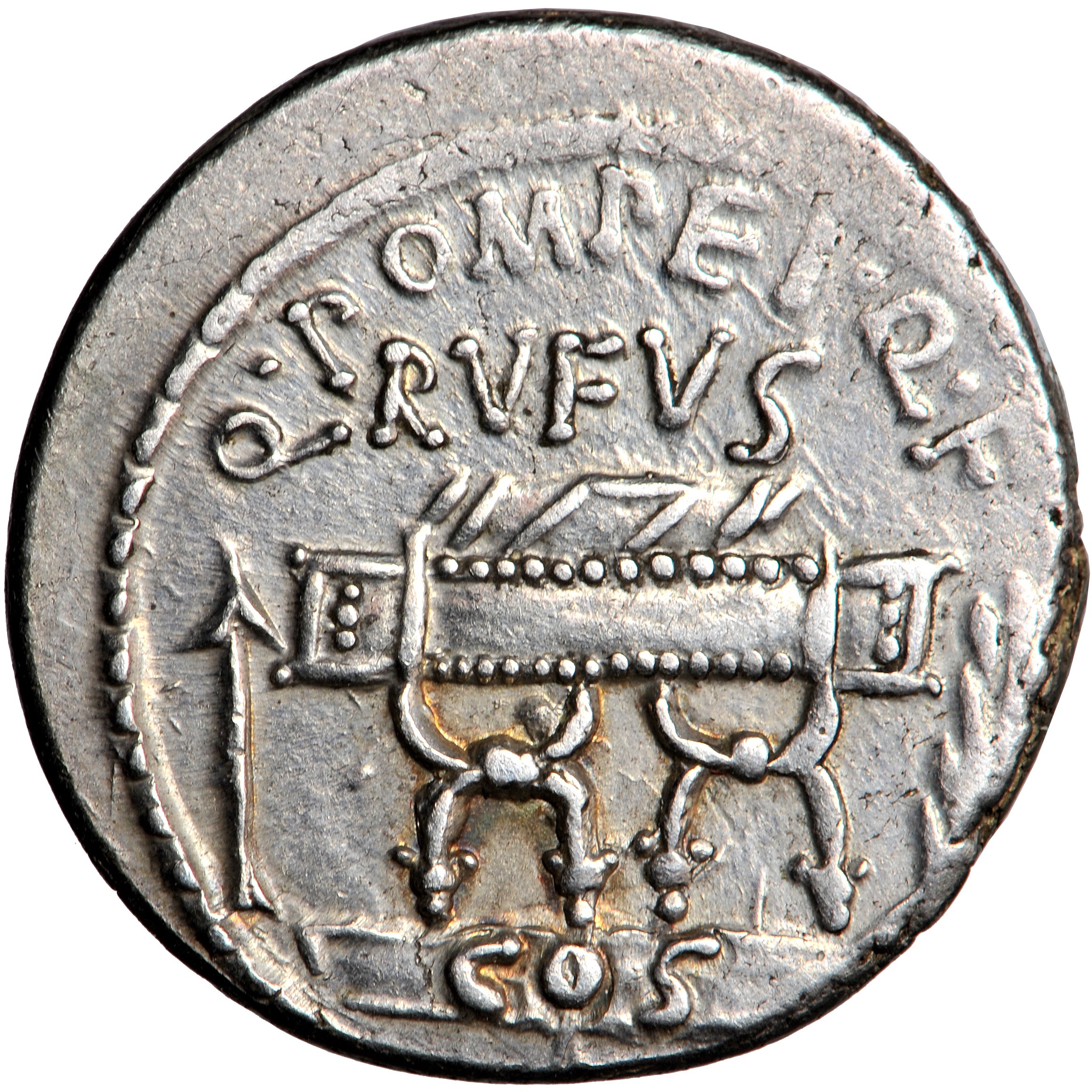 Republika Rzymska, Q. Pompeius Rufus, denar, Rzym, 54 przed Chr ...