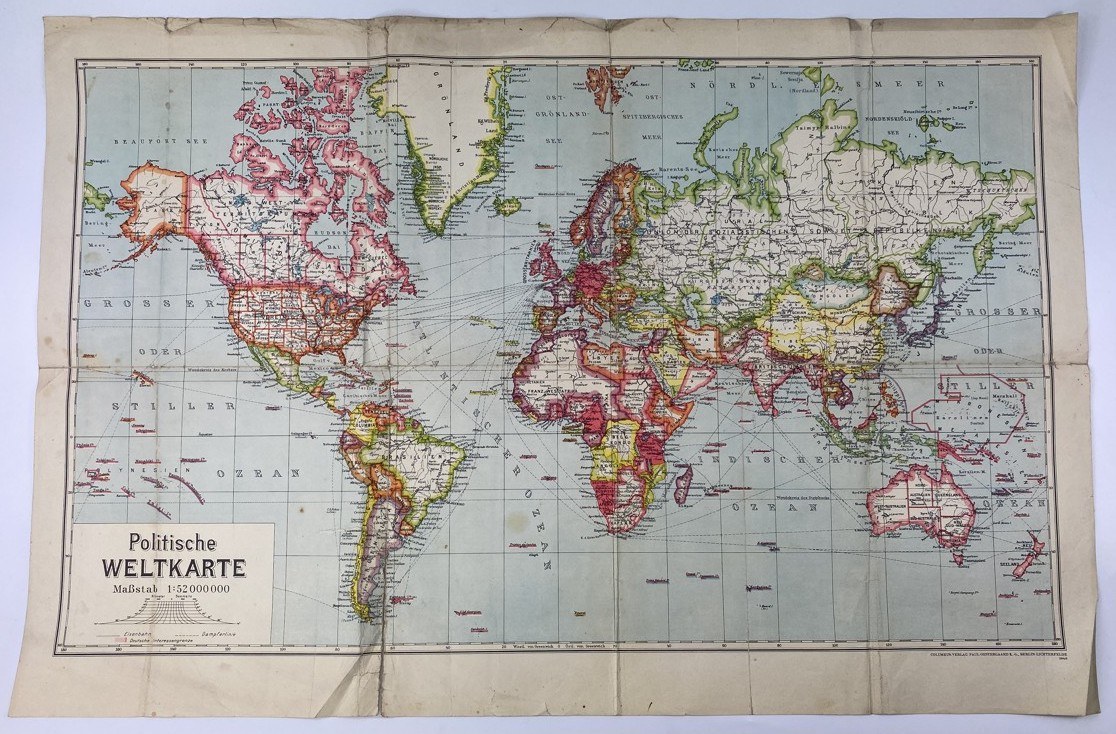 Political Map of the World 1940 - Online auction / Online bidding ...