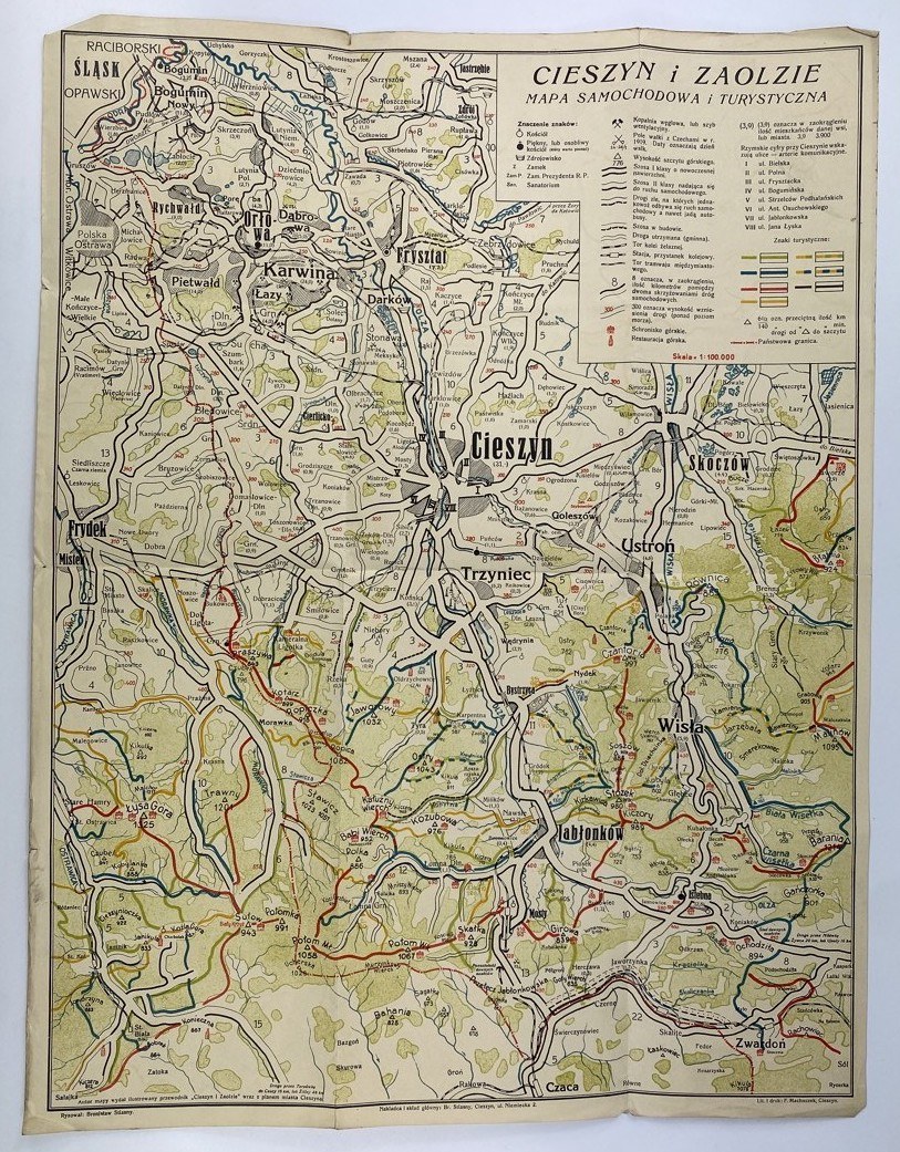 Cieszyn i Zaolzie Mapa Samochodowa i Turystyczna - Aukcja internetowa ...