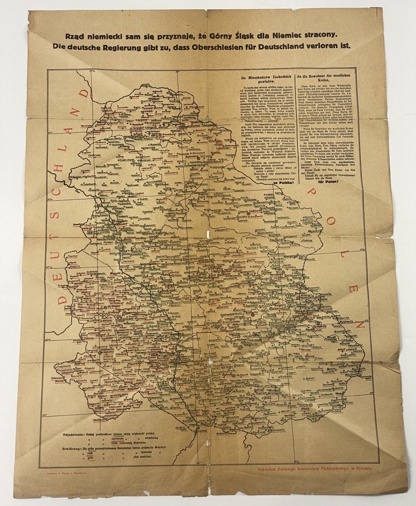 [Plebiscite] Map of Upper Silesia, proclamation in Polish and German ...