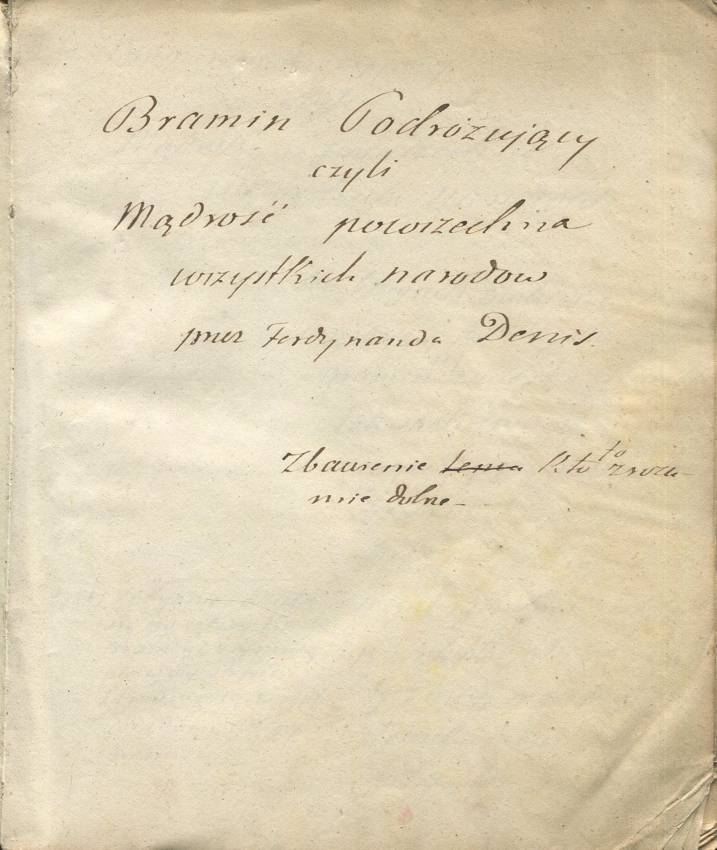 [translation manuscript] A Brahmin Traveling or the Universal Wisdom of ...