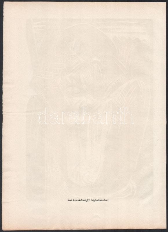 Karl Schmidt-Rottluff (1884-1976): Alfred Brust portréja. Fametszet ...
