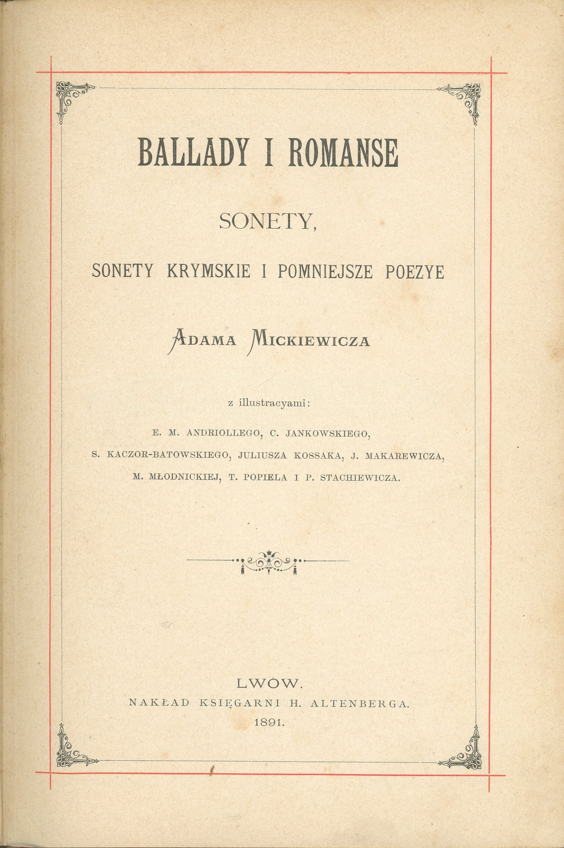 Mickiewicz Adam - Ballads and romances. Sonnets, Crimean sonnets and ...