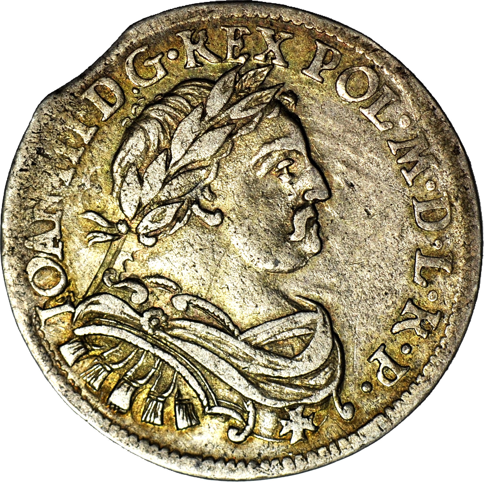 R-, Jan III Sobieski, Ort 1677, Bydgoszcz, S-B, 5 pasów, wyjątkowo ...