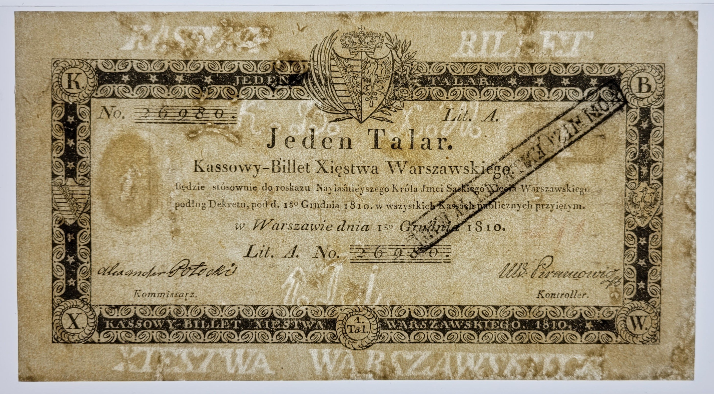 1 talar 1810 - podpis Potocki - PMG 30 NET - Aukcja internetowa ...