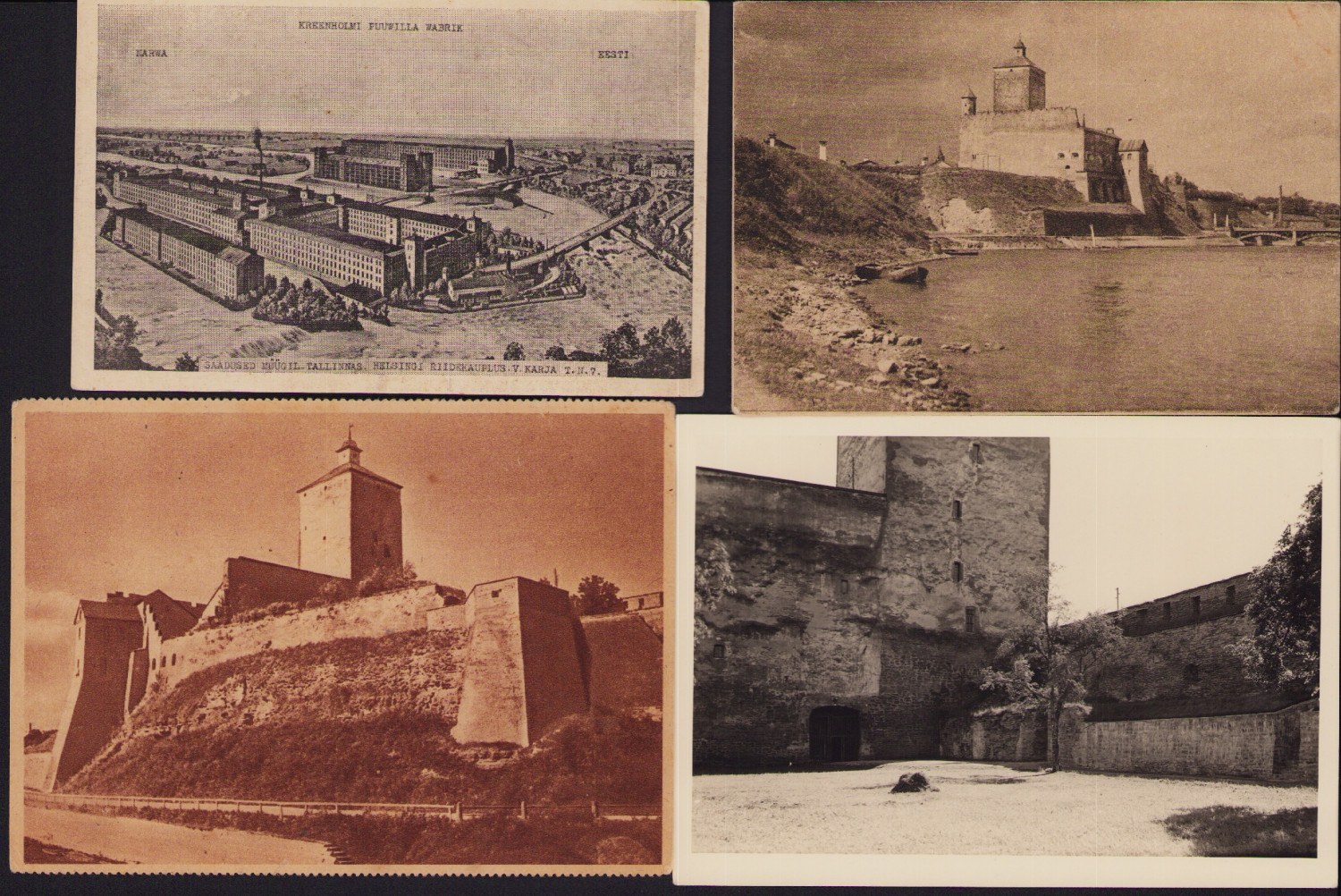 Estonia Group of postcards - Narva - Krenholm, Narva kindlus before ...