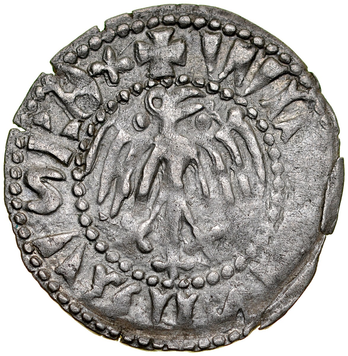 Władysław Jagiełło 1386-1434, Kwartnik ruski, Av.: Orzeł, RV.: Lew ...