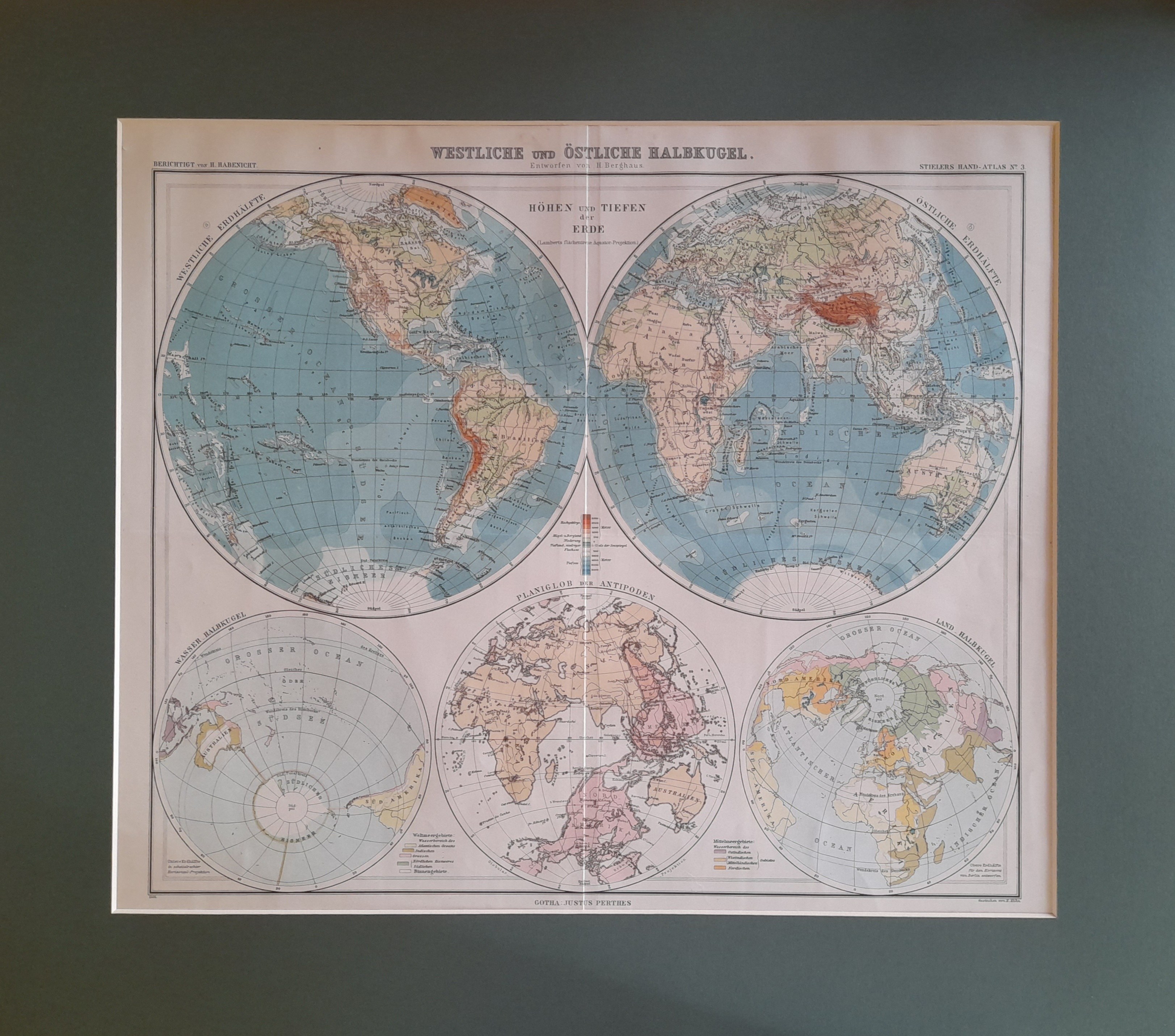 MAP OF THE WORLD, 1905, Stielers Handatlas - first edition issued on ...