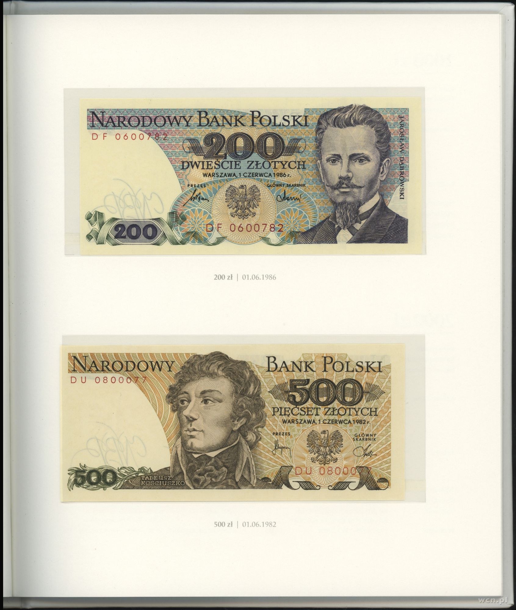 Polska, zestaw banknotów obiegowych PRL - banknoty polskie, 1975-1996 ...