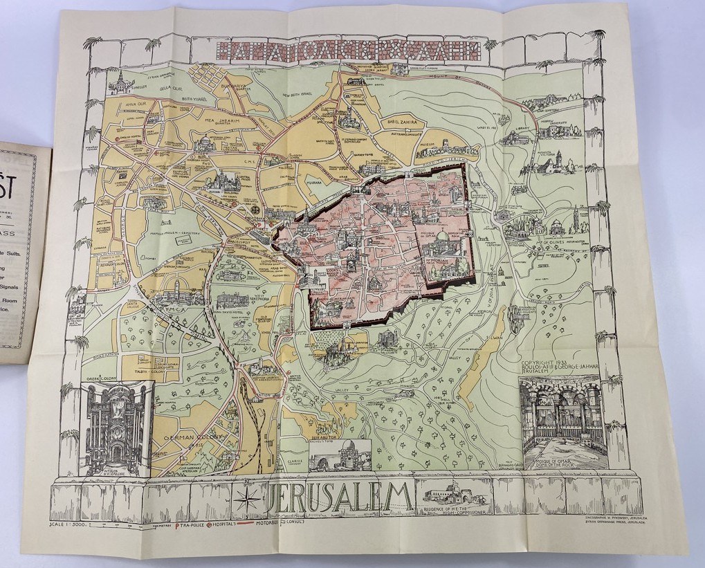 [Jerusalem - city plan] Guide - map of ancient & modern Jerusalem ...