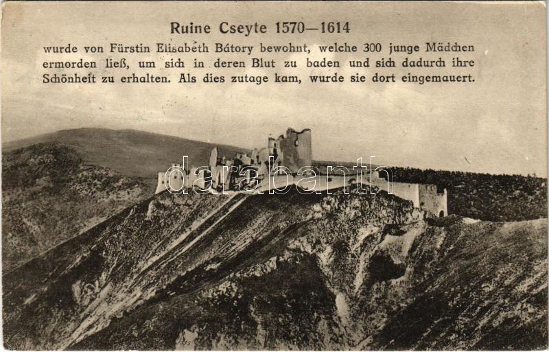Csejte, Csejthe, Cachtice; Cachticky hrad / Ruine Cseyte / Báthory ...
