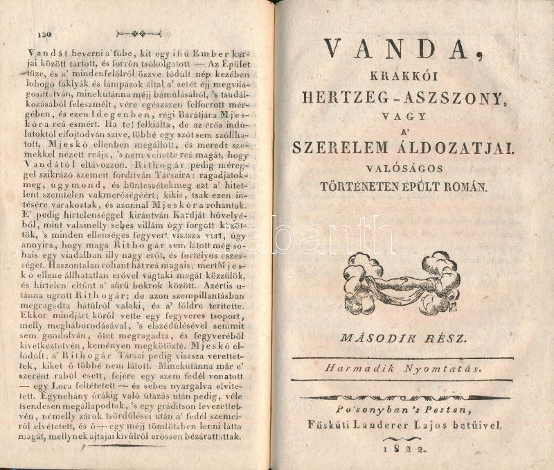 Vanda, krakkói hertzeg-asszony, vagy A' szerelem áldozatjai. Valóságos ...