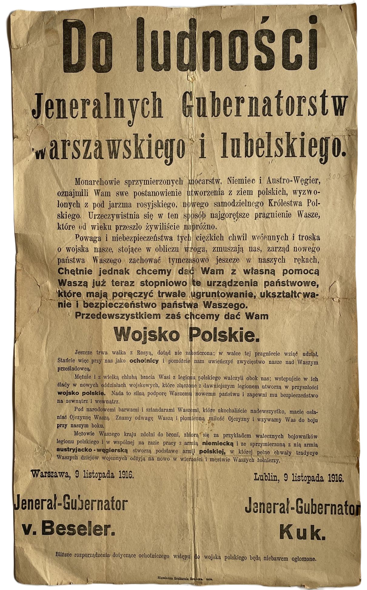 PROKLAMACJA AKTU 5 LISTOPADA c.d. - Aukcja internetowa / Licytacja ...
